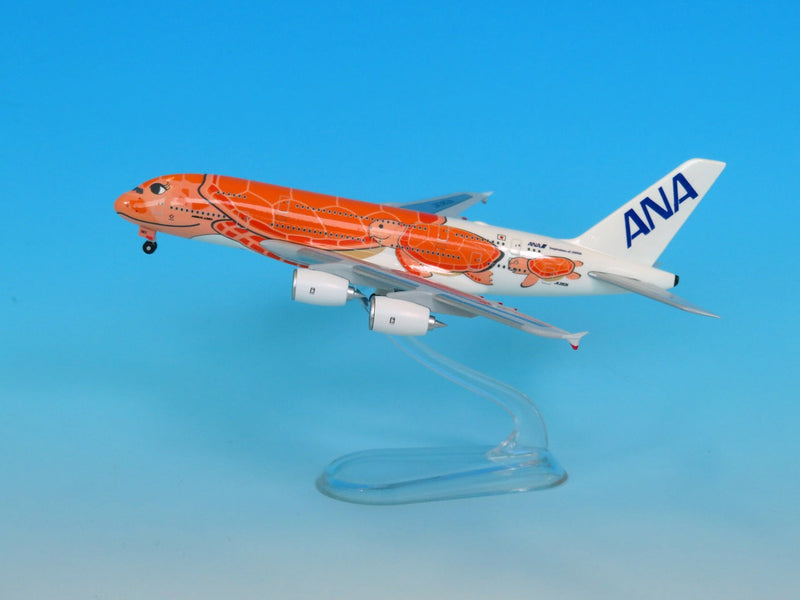 全日空商事 A380 ANA 全日空 FLYING HONU サンセットオレンジ(フライングホヌ/ラー) 完成品 WiFiレドーム･ギア付 JA383A